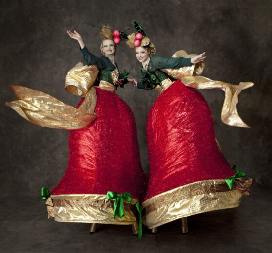 Christmas Belles | Hire Christmas Themed Stilt Walkabout