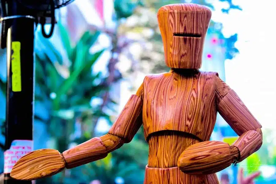 Wooden Man Living Statue | Wooden Artist Mannequin for Hire
